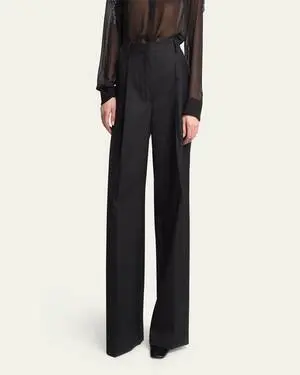 Dries Van Noten Porter Straight Leg Wool Pants