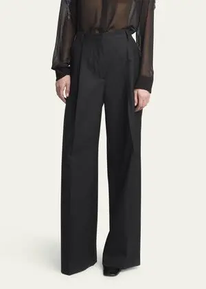Dries Van Noten Porter Straight Leg Wool Pants