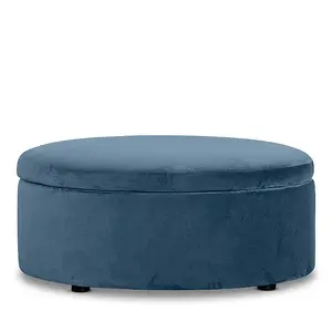 Bloomingdale'S Alta Large Round Storage Ottoman, In Fabric - Amici Denim