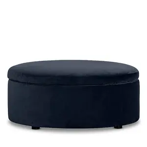 Bloomingdale'S Alta Large Round Storage Ottoman, In Fabric - Amici Indigo