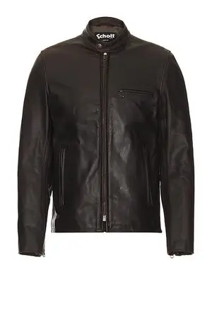 SCHOTT Nyc Cafe Racer Leather Jacket