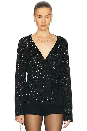 BODE Embellished Oak Wrap Cardigan