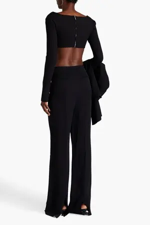 RÓHE Tweed Wide-leg Pants - Black