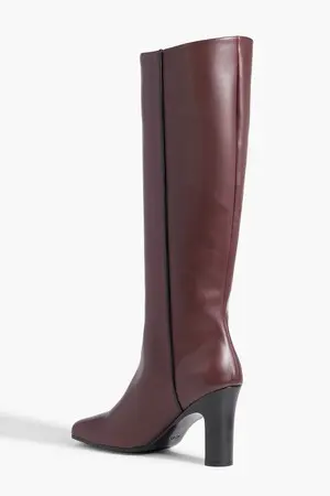 Co Name Knee High Leather Boots - Grape