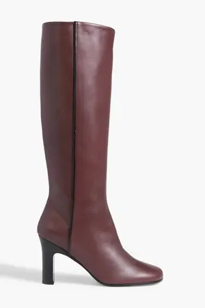 Co Name Knee High Leather Boots - Grape