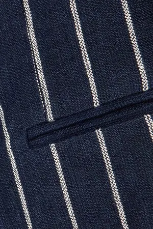 Ralph Lauren Double-breasted Striped Linen Blazer