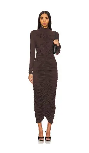 Susana Monaco Gathered Long Sleeve Dress