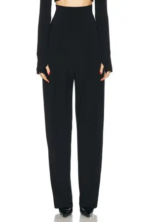 Norma Kamali High Waisted Tailored Pleat Pant