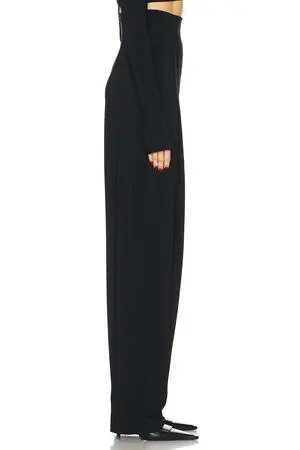 Norma Kamali High Waisted Tailored Pleat Pant
