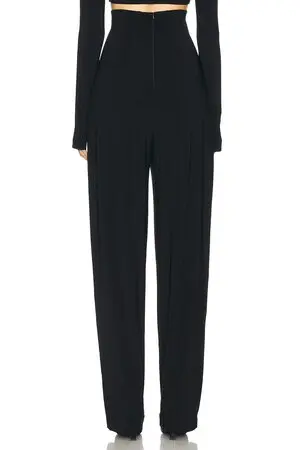 Norma Kamali High Waisted Tailored Pleat Pant