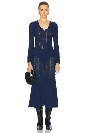 Escvdo Nani V-neck Midi Dress - Navy