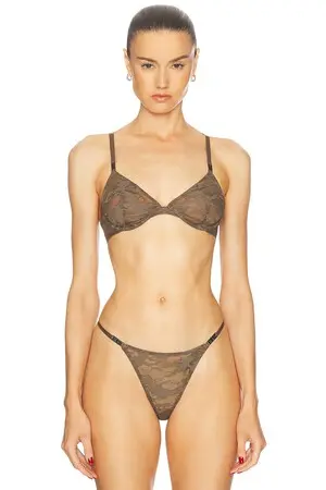 DIESEL X Savage Fenty Rihanna Plunge Bra In Olive - Brown