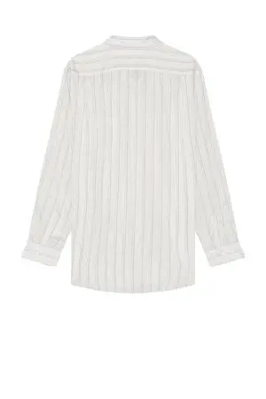 Comme Des Garçons Yarn Dyed Cupra Stripe Shirt In White