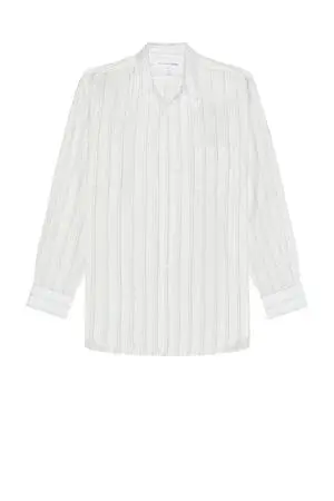 Comme Des Garçons Yarn Dyed Cupra Stripe Shirt In White