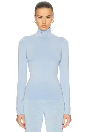 Perfect Moment Thermal Roll Neck Top - Bluebird Blue