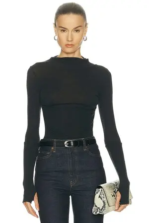 Enza Costa Cashmere Twist Top - Charcoal
