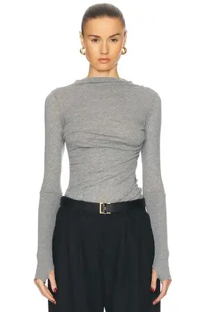 Enza Costa Cashmere Twist Top - Smoke