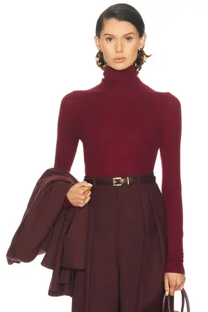 Enza Costa Silk Layering Turtleneck Top