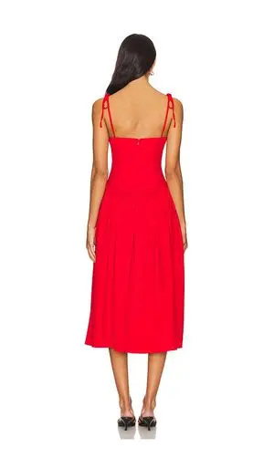 MORE TO COME Theresa Midi Corset Dress - Red