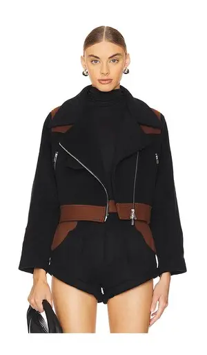 UNDERSTATED LEATHER Melton Jacket - Black