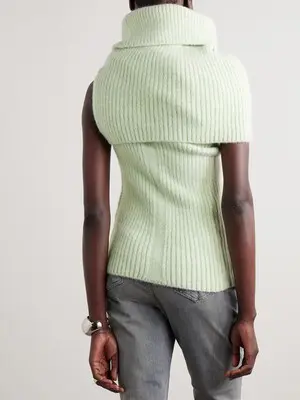 Rick Owens Draped Ribbed-knit Turtleneck Sweater