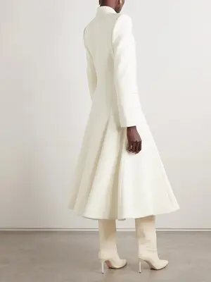 SERGIO HUDSON Double-breasted Wool-blend Crepe Coat