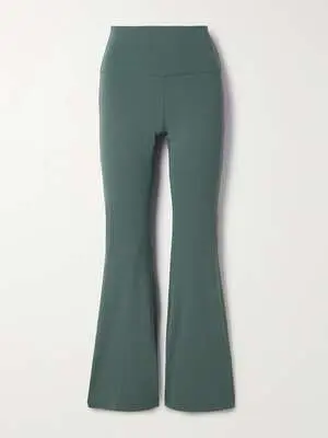 Nike Zenvy Stretch-jersey Flared Leggings - Green