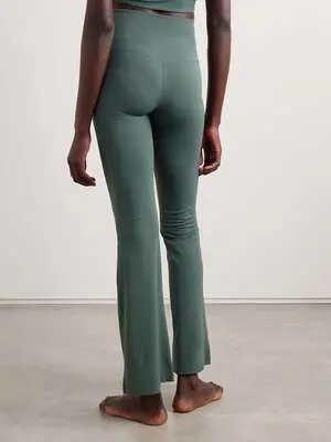 Nike Zenvy Stretch-jersey Flared Leggings - Green