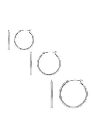 DONATELLO GIAN Name's Sterling Hoop Earring Set