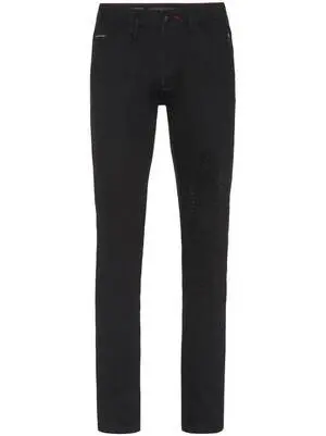 Philipp Plein Black Wash Bottoms For Men