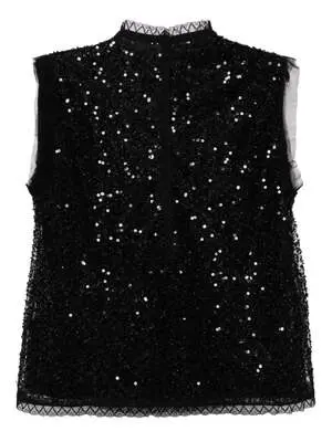 Shiatzy Chen Libre Collection Sequin Top - Black