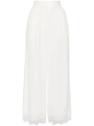 Shiatzy Chen Lace Embroidery Straight Trousers - White