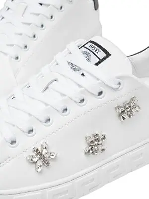 Versace Crystal Greca Sneakers - White