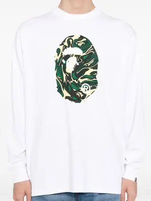 A BATHING APE Marbling Camo Logo T-shirt - White