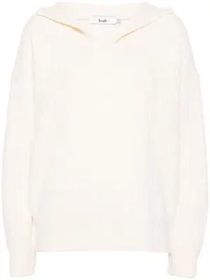 B+AB Knitted Hooded Jumper - Neutrals