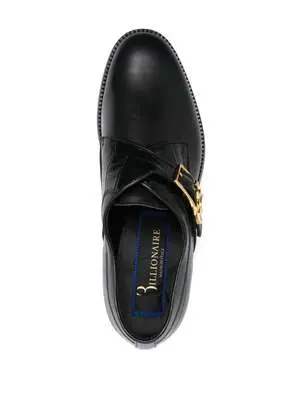 BILLIONAIRE Croc-effect Panel Derby Shoes