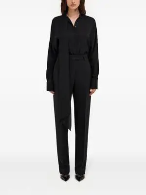 FERRAGAMO Sash-collar Silk Blouse