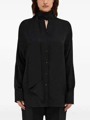 FERRAGAMO Sash-collar Silk Blouse