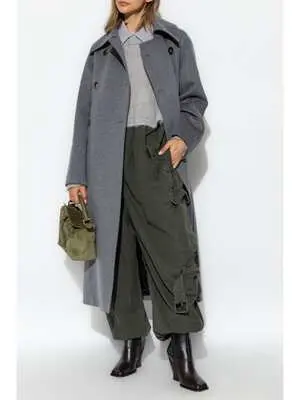 Loewe Felted Double-breasted Coat - Grey