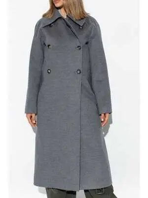 Loewe Felted Double-breasted Coat - Grey