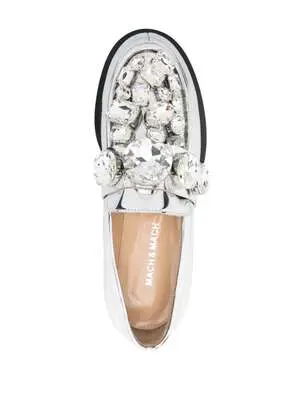 Mach & Mach Crystal-embellished Loafers