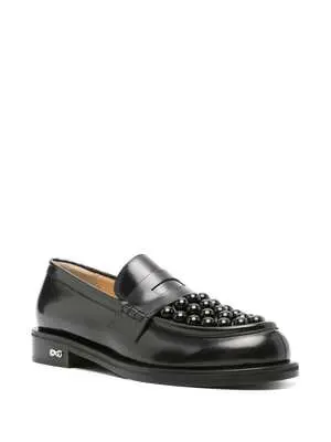 Mach & Mach Stud-embellished Loafers - Black