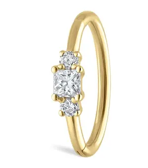 MARIA TASH Diamond Princess Single Hoop Earring - Gold