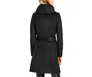 Sentaler Hooded Mid Length Wrap Coat - Black