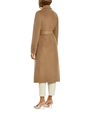 Sentaler Long Notched Collar Wrap Coat - Dark Camel
