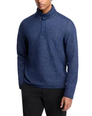 Marine Layer Corbet Reversible Quilted Pullover - Navy/oat