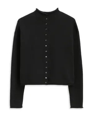 ALEX MILL Taylor Rollneck Cardigan - Black