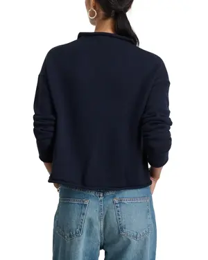 ALEX MILL Taylor Rollneck Cardigan - Navy