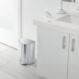 SIMPLEHUMAN 6 Liter Semi-round Bathroom Trash Can With Liner Pocket