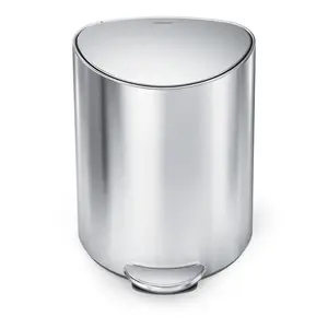 SIMPLEHUMAN 6 Liter Semi-round Bathroom Trash Can With Liner Pocket